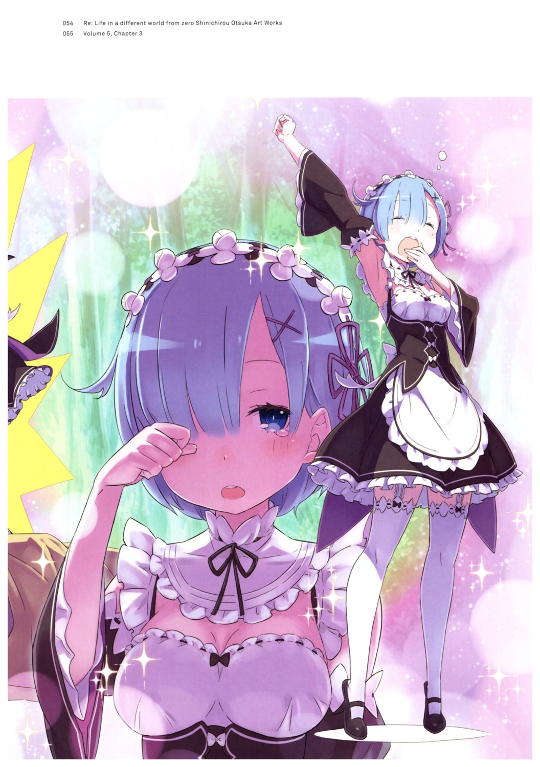 ootsuka shinichirou re zero kara hajimeru isekai seikatsu rem (re zero) cleavage maid stockings ...